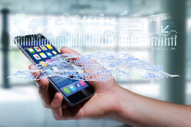 Trading Forex Data Interface on a Futuristic Smartphone Interface ...