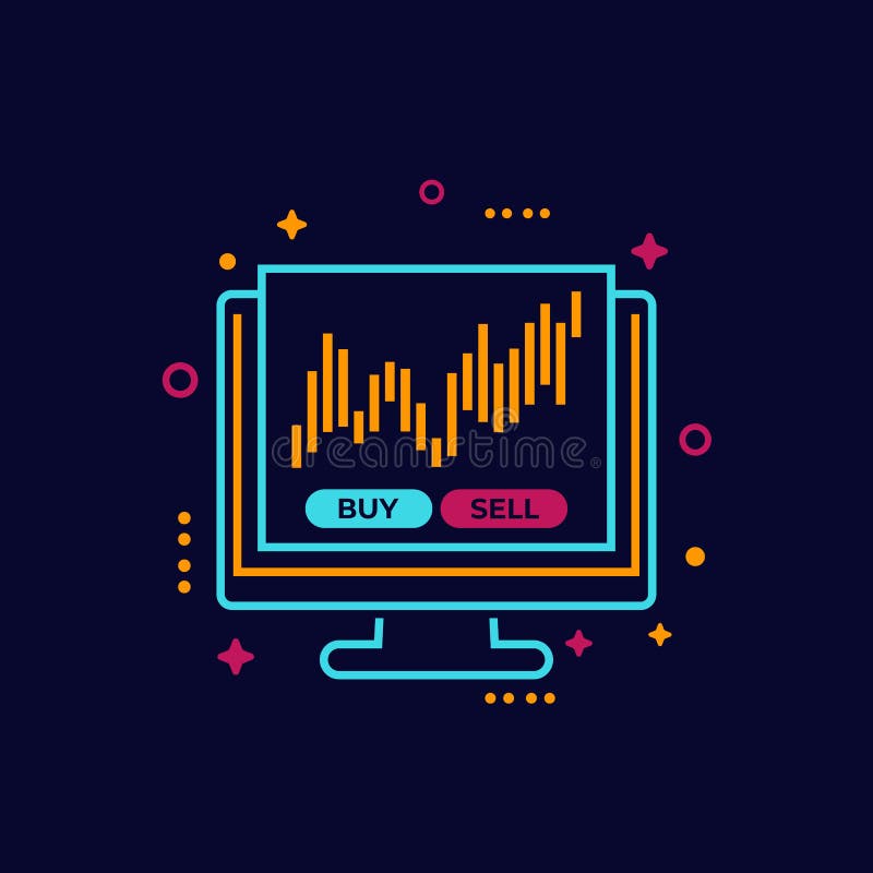 Trading, Forex and Stock Market Vector Icon Stock Vector - Illustration ...