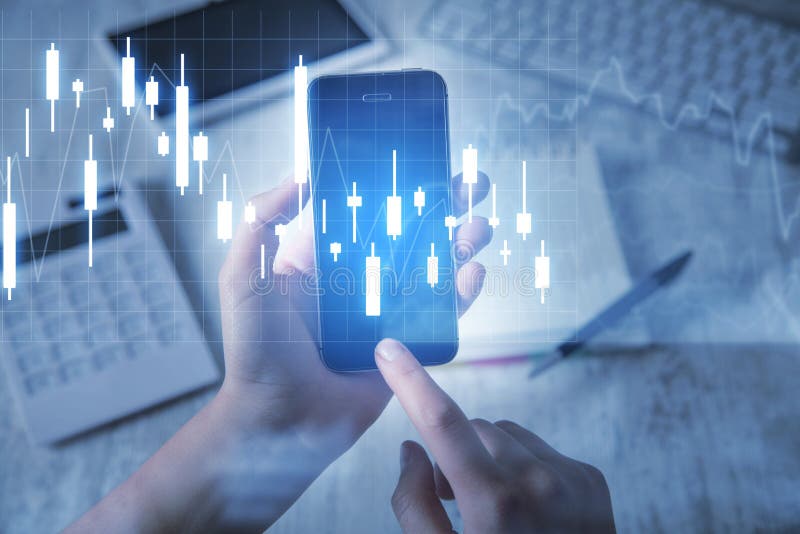 Trading Graph. Internet, Technology Stock Photo - Image of economy ...