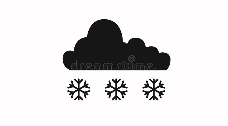 Illustration of a Cloud with Snow Signs Stock Vector - Illustration of ...