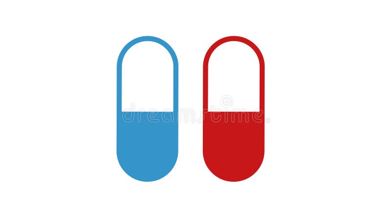 Pill Icon Set. Red and Blue Pill Icon Illustration Set Stock Vector ...
