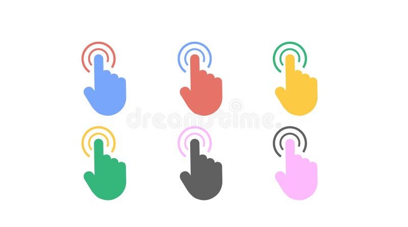 Click Icon Set. Vector Set of Different Color Vector Stock Vector ...
