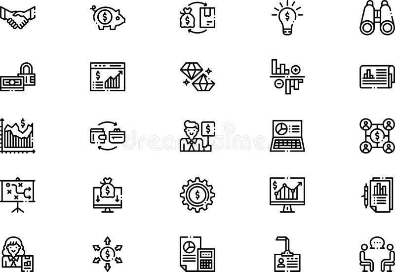 Trading Icons Collection is a Vector Illustration with Editable Stroke ...