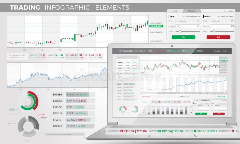 Trading Infographic Elements Stock Vector - Illustration of business ...