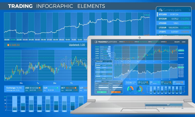 Trading Infographic Elements Stock Vector - Illustration of exchange ...