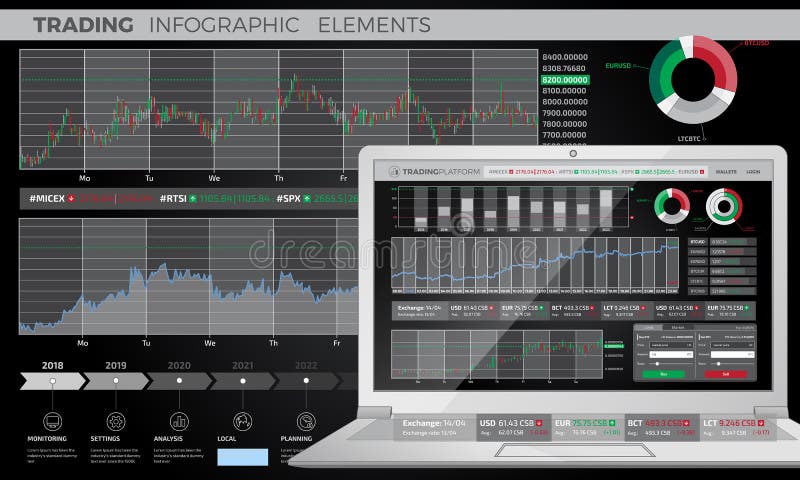 Trading Infographic Elements Stock Vector - Illustration of analysis ...