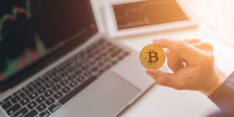 Trading and Investment Crypto on Online Platform on Computer Laptop and ...