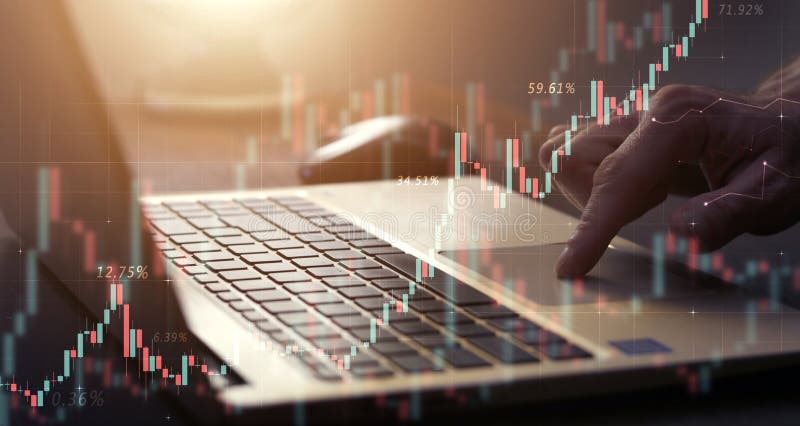 Trading on laptop stock photo. Image of notebook, price - 246167146