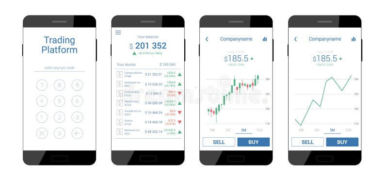Trading mobile interface stock vector. Illustration of online - 141667854