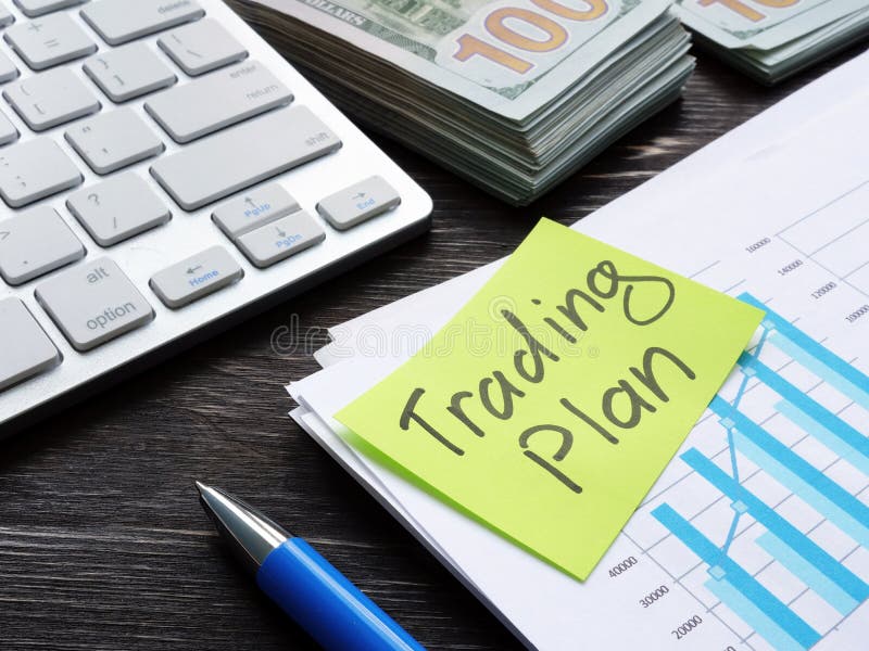 Trading Plan Concept. a Bundle of Papers with Data on the Desk. Stock ...