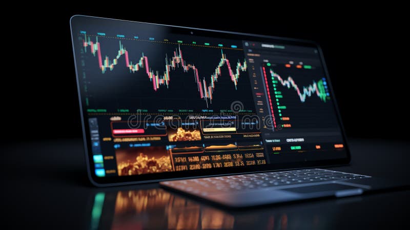 Trading Platform Interface with Infographic Elements. AI Generative ...