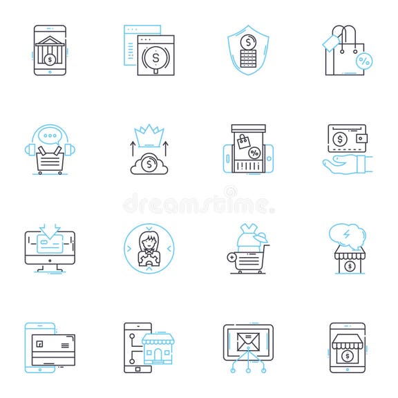 Trading Platform Linear Icons Set. Interface, Functionality, User ...
