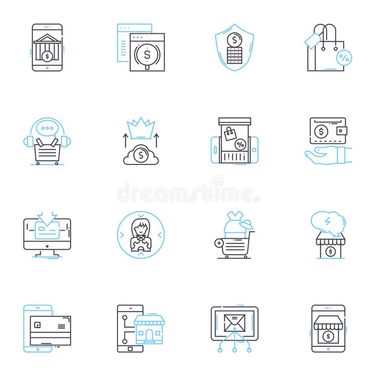 Trading Platform Linear Icons Set. Interface, Functionality, User ...