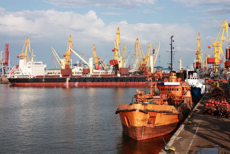 Trading port stock image. Image of cargo, commerce, pier - 14567549