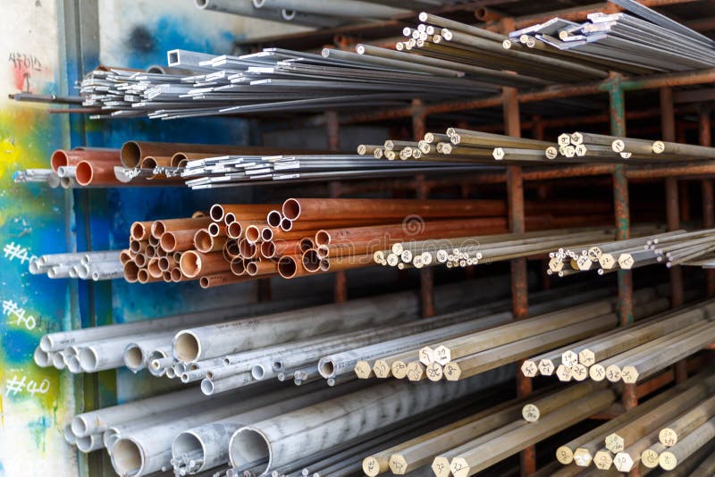 Trading Rack with Pipes and Fabricated Metals Stock Photo - Image of ...