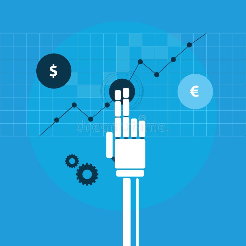 Trading robot hand stock vector. Illustration of finger - 61995463