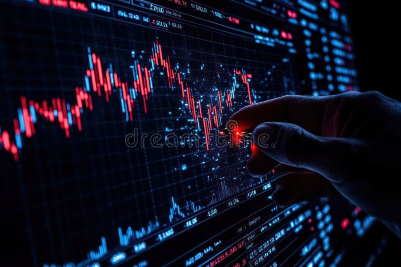Trading Screen with Candlestick Patterns and Charting Systems for Stock ...