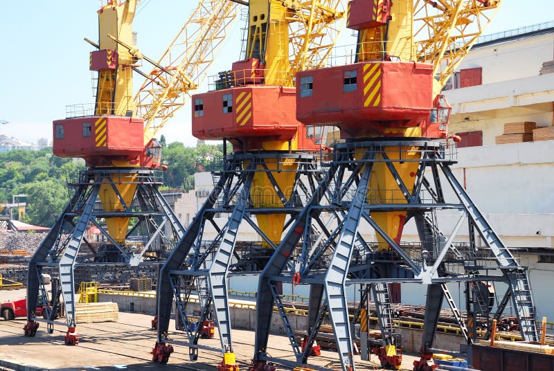 The Trading Seaport with Cranes Stock Photo - Image of international ...