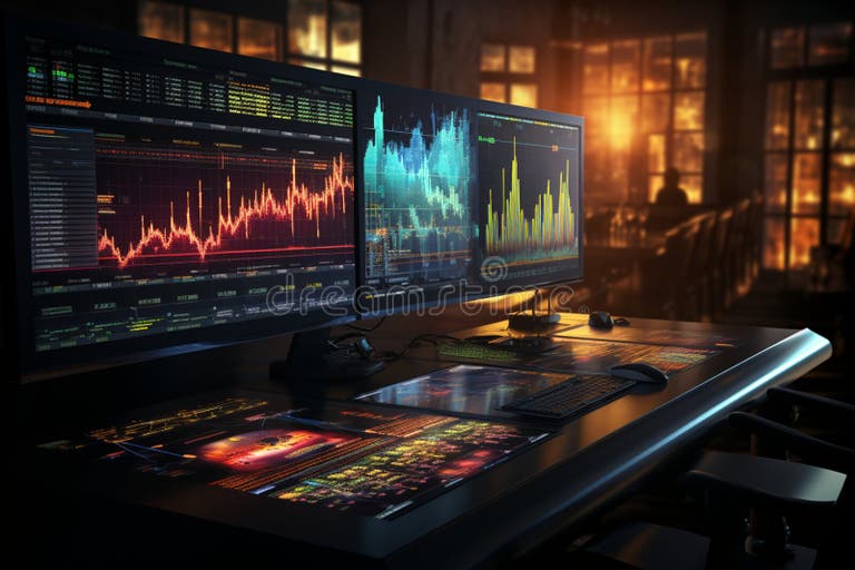 Trading Trends Visualization Graphic Displaying Stock Market or Forex ...