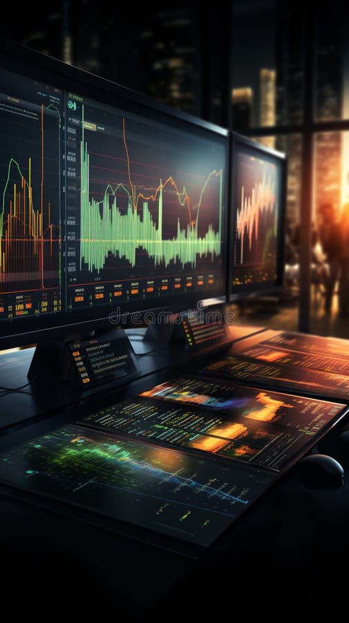 Trading Trends Visualization Graphic Displaying Stock Market or Forex ...