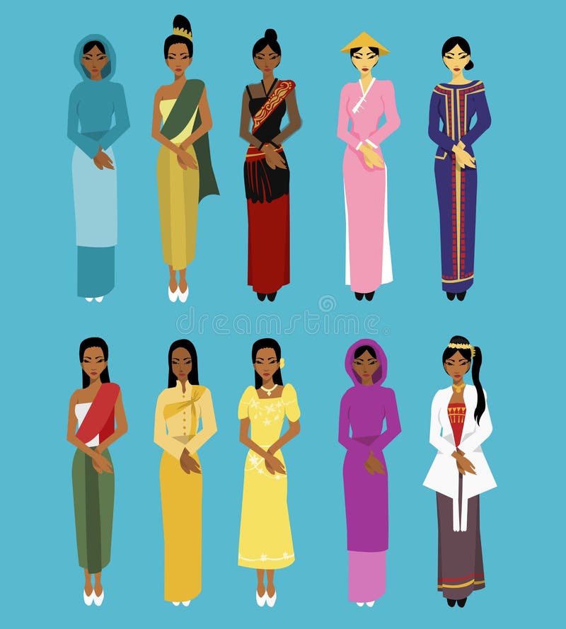 Cartoon ASIA People in Key Hole. Stock Illustration - Illustration of ...