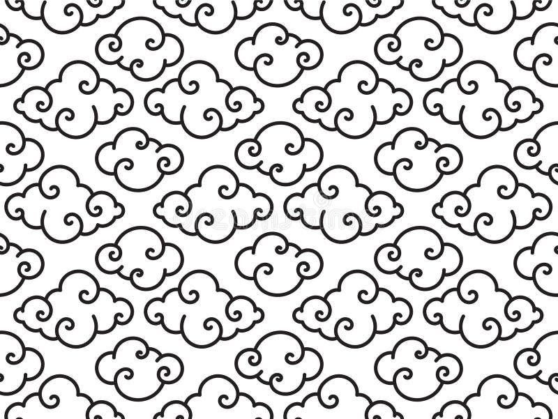 Chinese Clouds Seamless Pattern Stock Vector - Illustration of pattern, style: 77311385