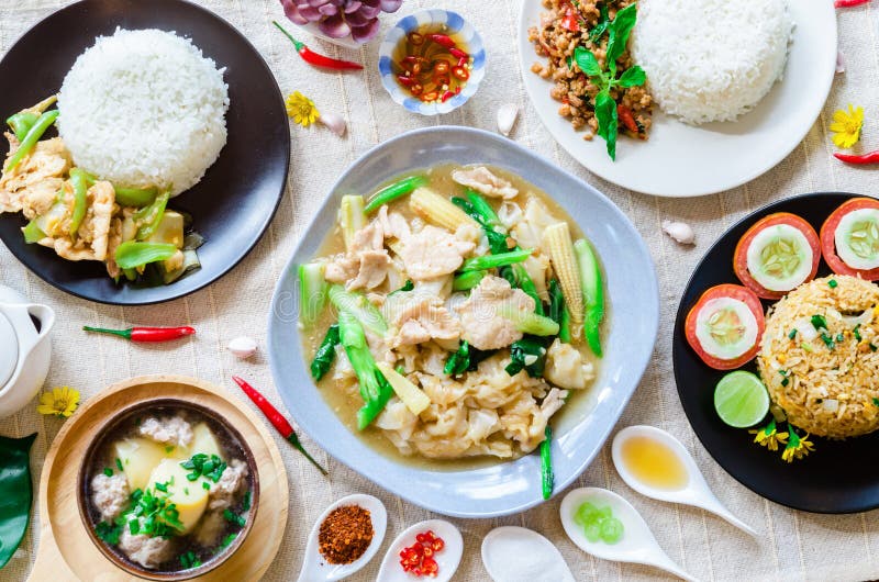 Tradition set Thai food stock photo. Image of delicious - 194099074