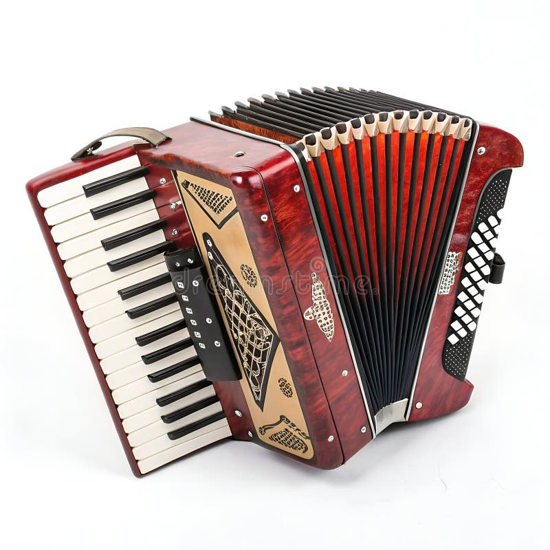 Traditional Accordion Isolated on White Background Stock Illustration ...