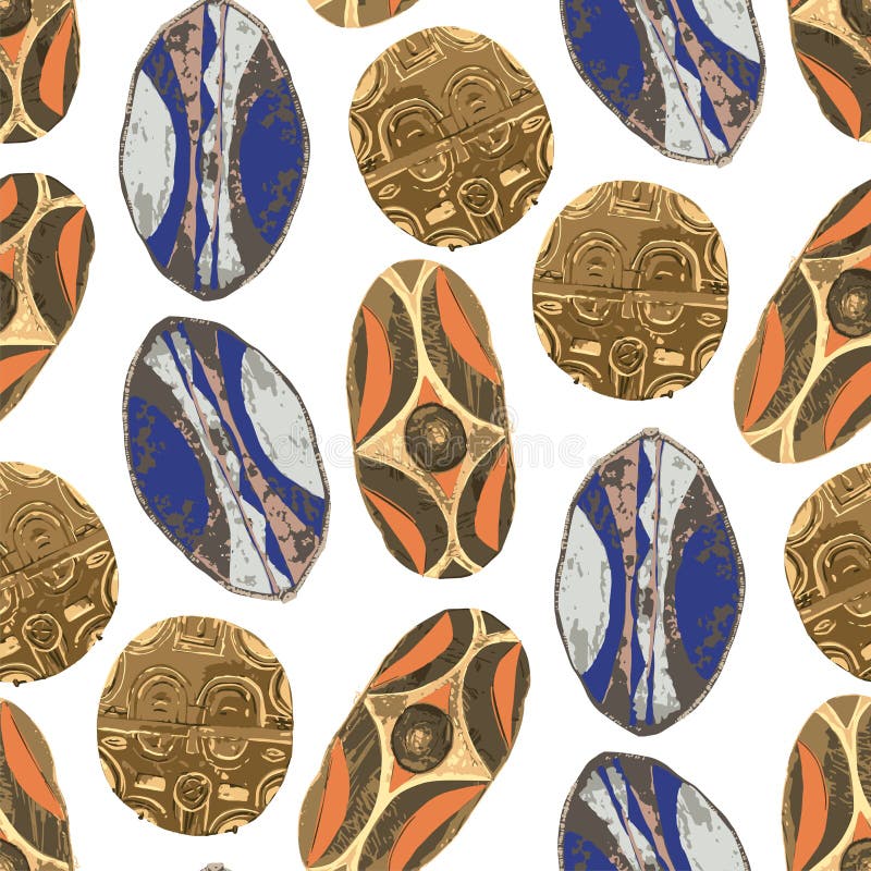 Vector Repeated Seamless Pattern of Vintage Shields Stock Vector ...