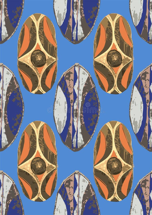 Vector Repeated Seamless Pattern of Vintage Shields Stock Vector ...