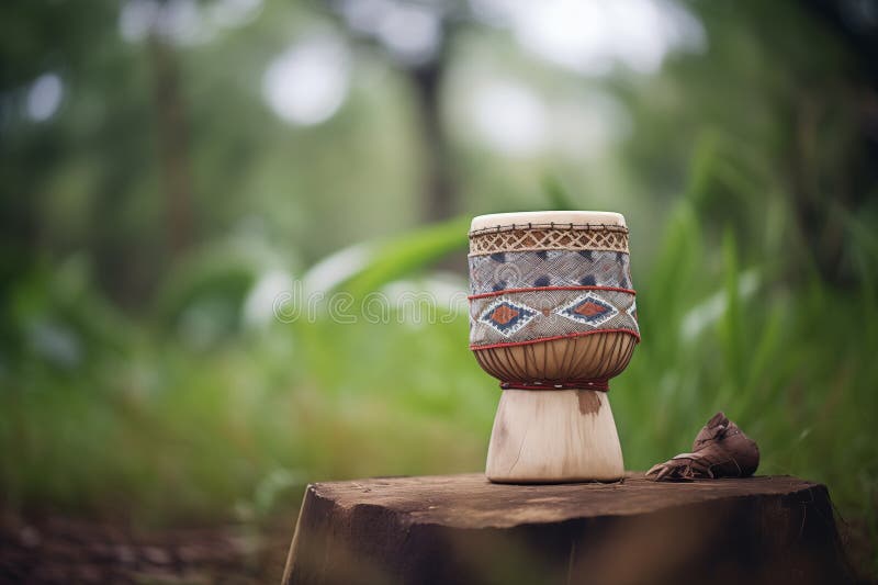 Traditional African Djembe Drum in Nature Setting Stock Image - Image ...