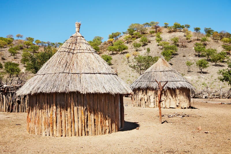 Namibia Huts Himba Village In Namibia Editorial Image. Image Of Desert