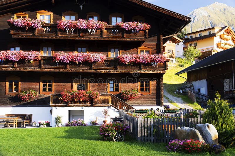 Traditional alpine house stock photo. Image of house - 65878104