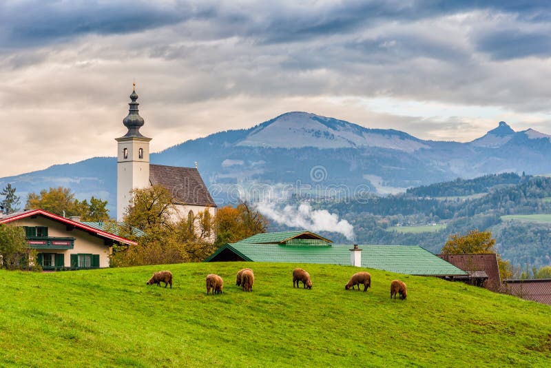 Traditional Alpine Rural Landscape Stock Image - Image of famous, rural ...