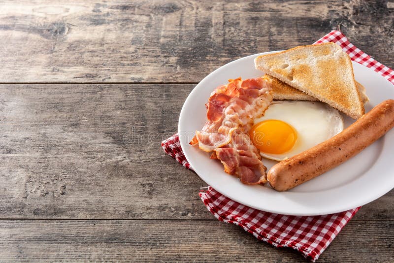 Traditional American Breakfast Stock Photo - Image of bacon, american ...