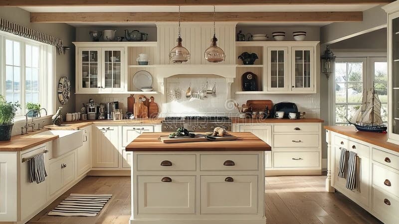 Traditional American Cape Cod-style Kitchen House Interior Video View ...