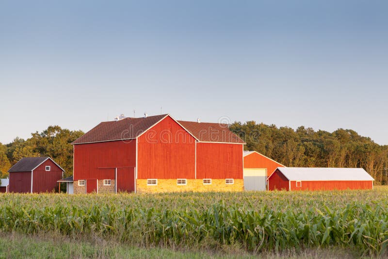Traditional American Red Barn Stock Image - Image of barn, environment ...