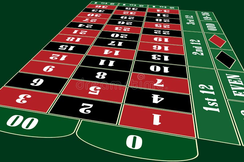 Traditional American Roulette Table Perspective Vector Illustration ...