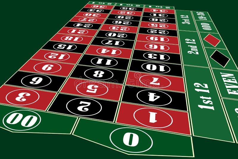 Traditional American Roulette Table Perspective Vector Illustration ...