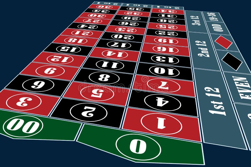 Traditional American Roulette Table Perspective Vector Illustration ...