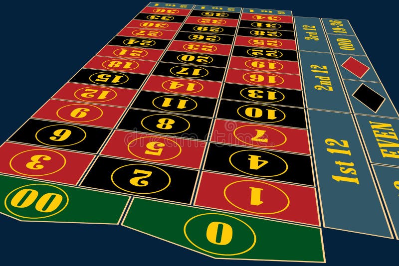 Traditional American Roulette Table Perspective Vector Illustration ...