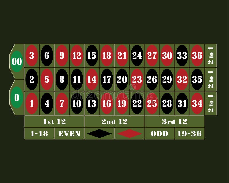 American Roulette Table Perspective Raster Illustration, Shallow DoF ...