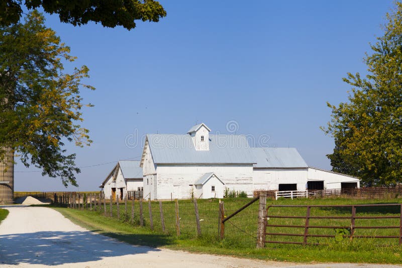 Traditional American White Farm Stock Photo - Image of natural, dirt ...