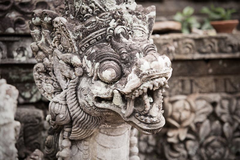 Traditional Ancient Sculpture of Temple in Bali, Indonesia Stock Image ...