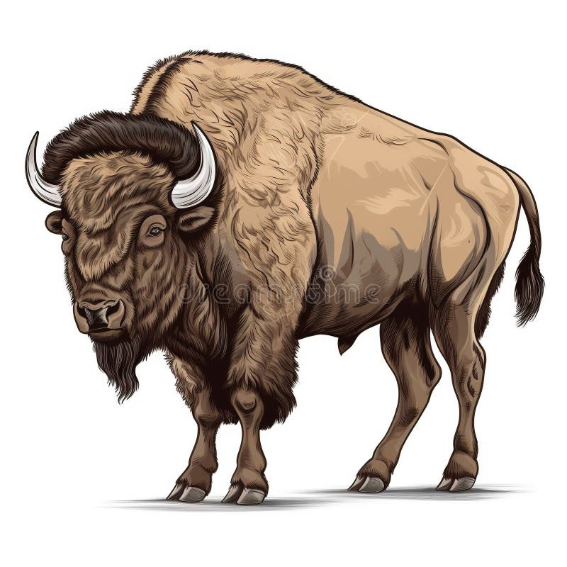 Traditional Animation Bison. Generative AI Stock Illustration ...