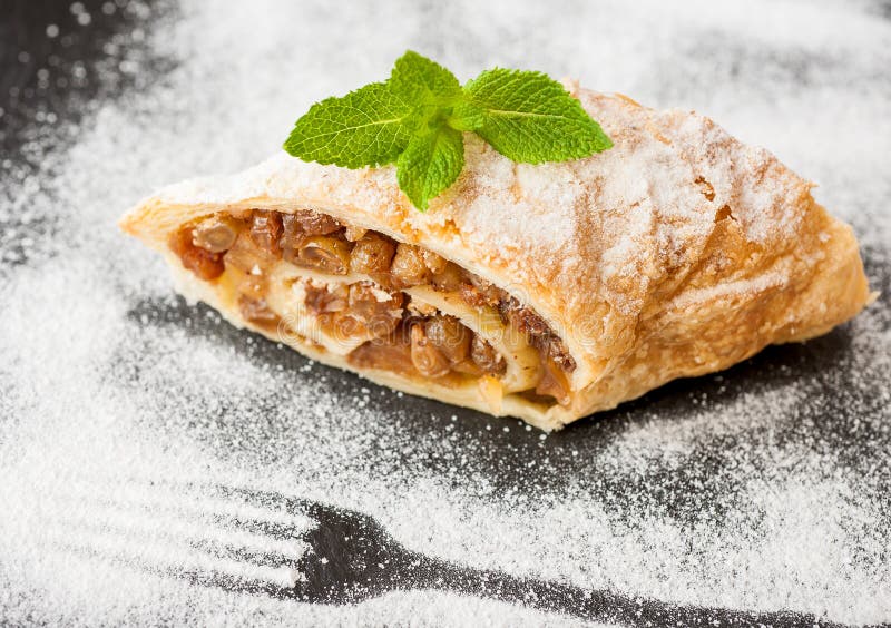 Traditional apple strudel stock image. Image of cake - 31962573