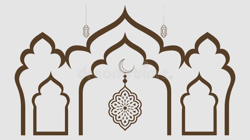 Traditional Arab Frame for Islam Holiday Design. Realistic Vector ...