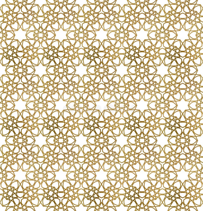 Traditional Arabesque Seamless Pattern. Repeatable Background of Golden ...
