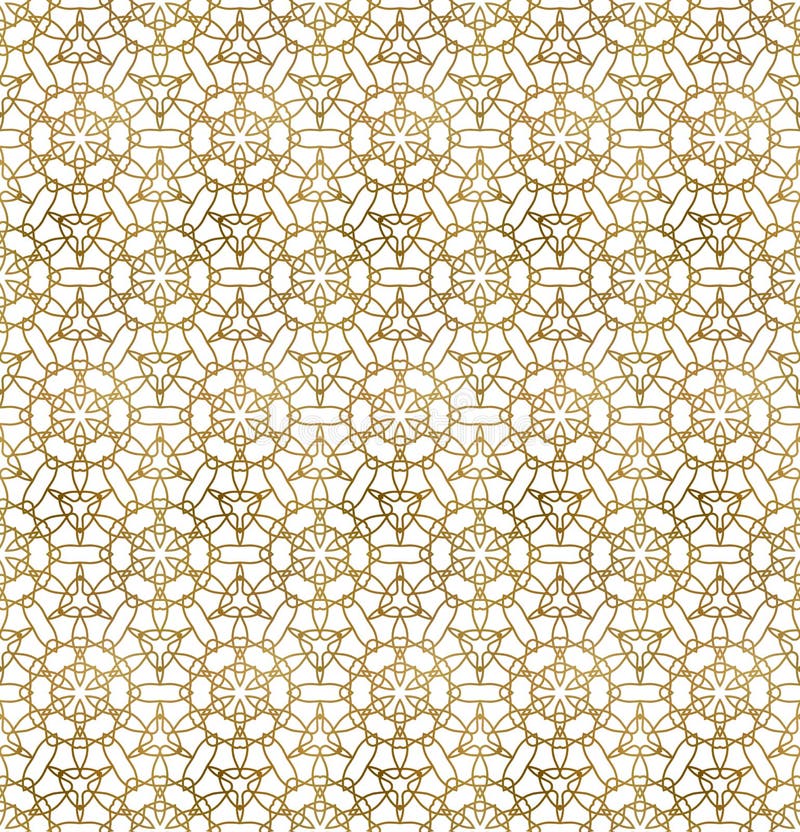 Traditional Arabesque Seamless Pattern. Repeatable Background of Golden ...