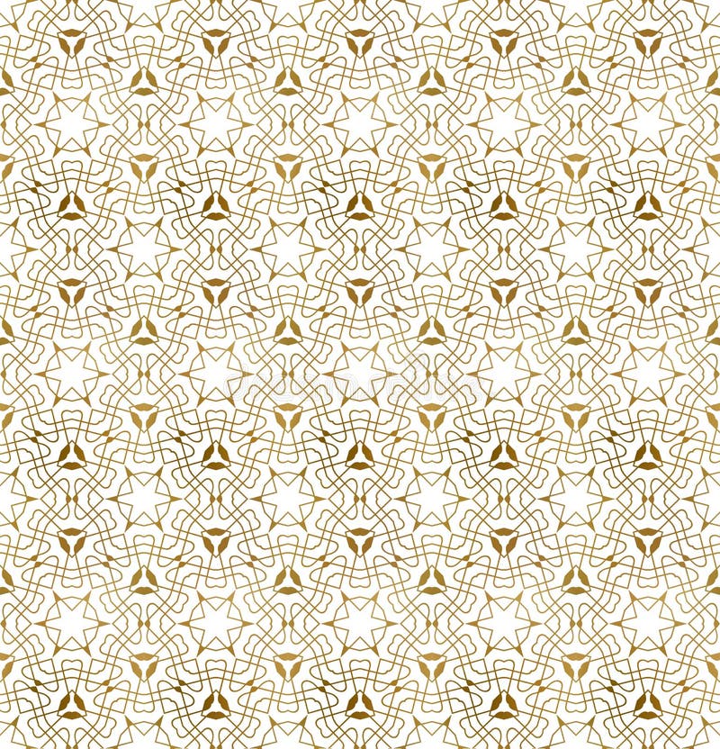 Traditional Arabesque Seamless Pattern. Repeatable Background of Golden ...